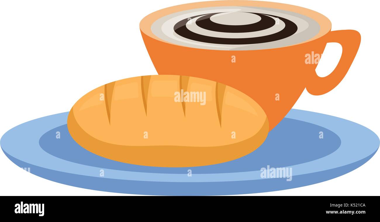 cappuchino and bred vector illustration Stock Vector Image & Art - Alamy