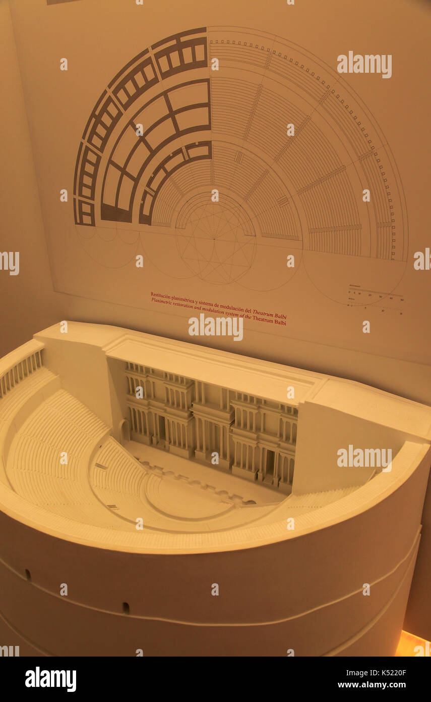 Model of theatre in Roman amphitheatre museum. Cadiz, Spain Stock Photo ...