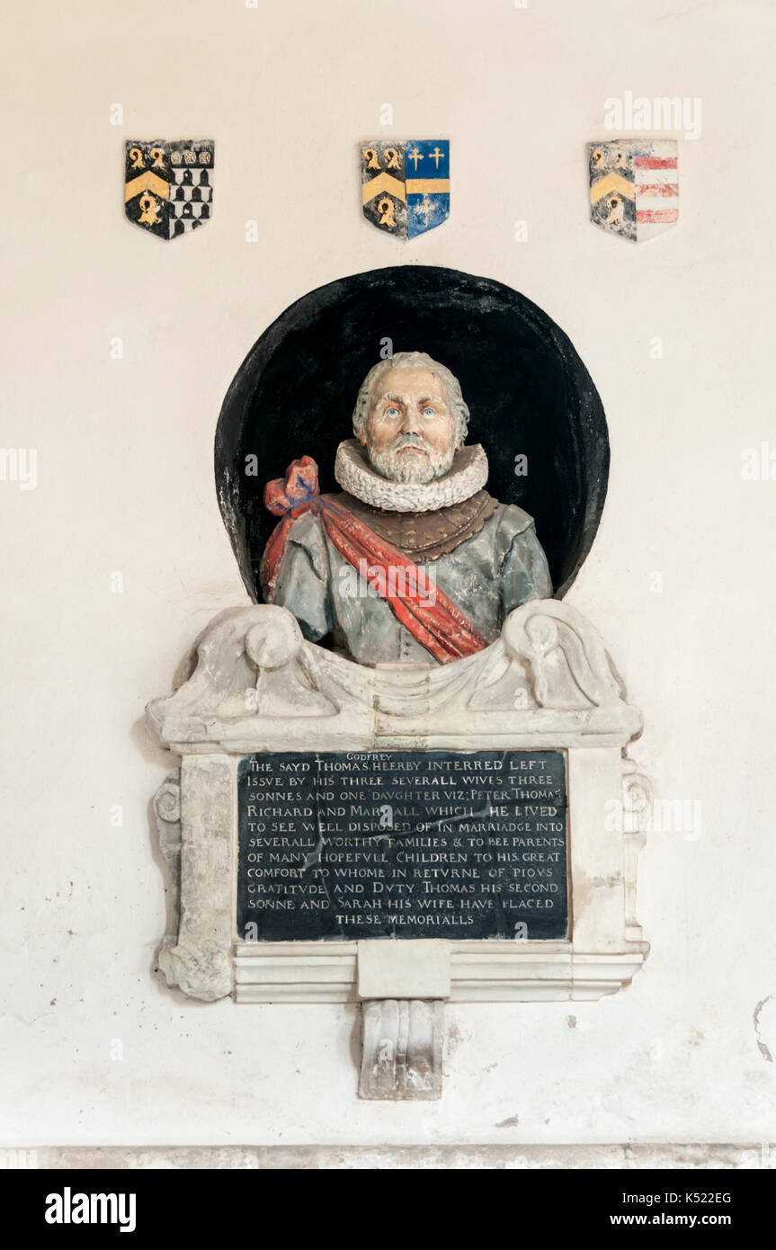 A 17th century monument to Thomas Godfrey in All Saints church,Lydd ...