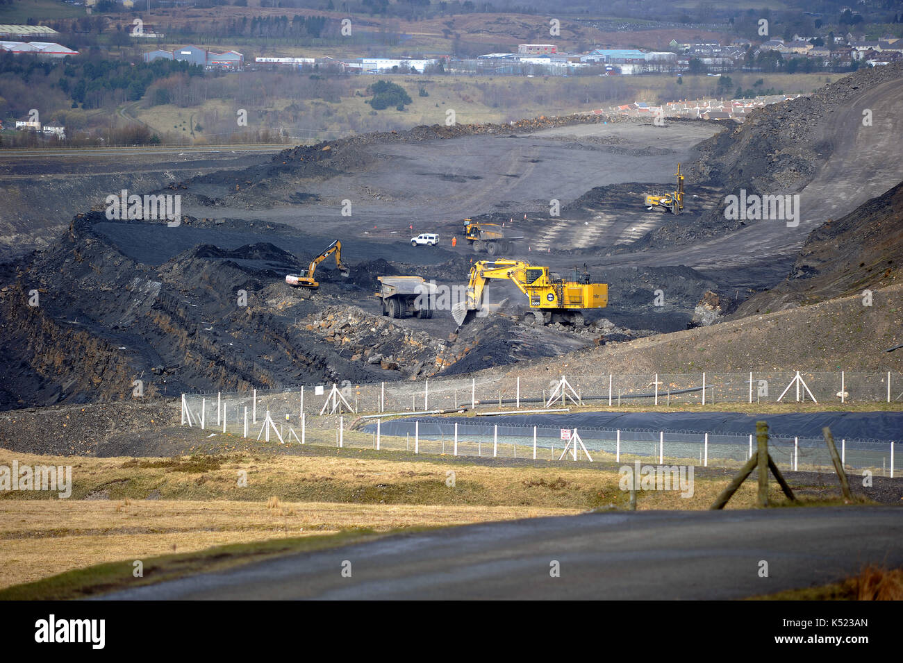 Ffos y fran opencast coal mine hi-res stock photography and images - Alamy
