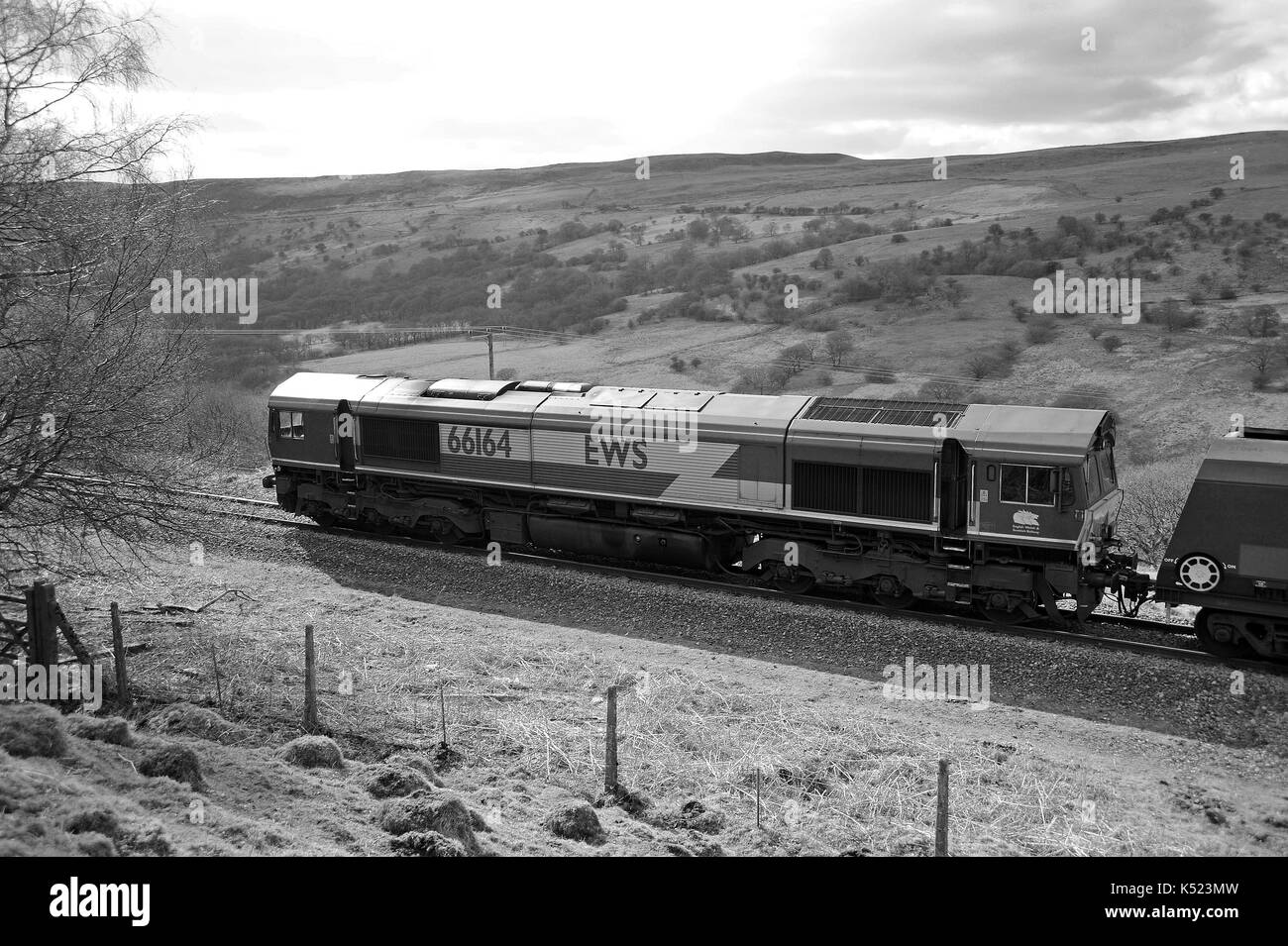 Class 66 ews coal train Black and White Stock Photos & Images - Alamy