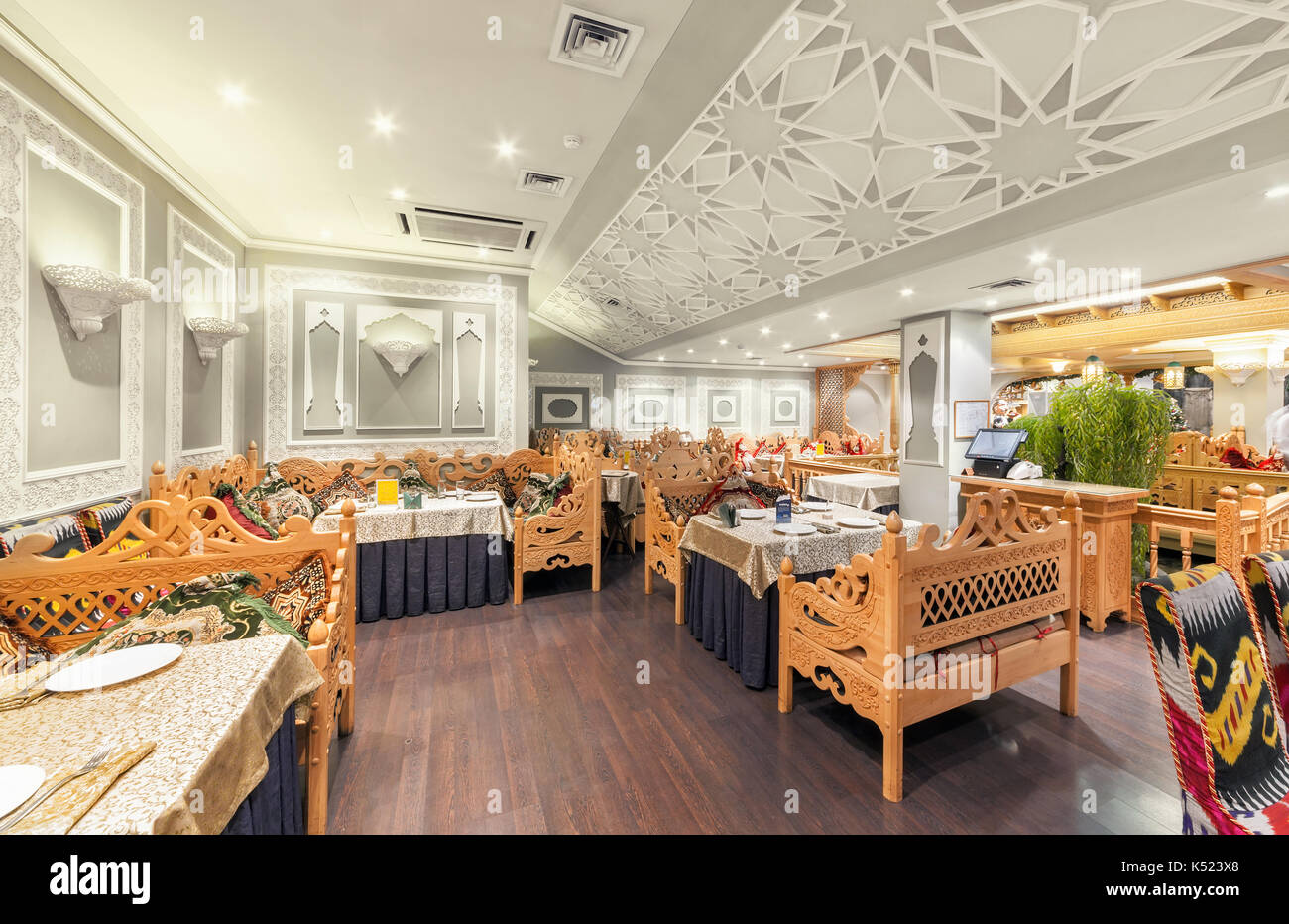 The interior of the deluxe restaurant of Uzbek cuisine - Babay Club in ...