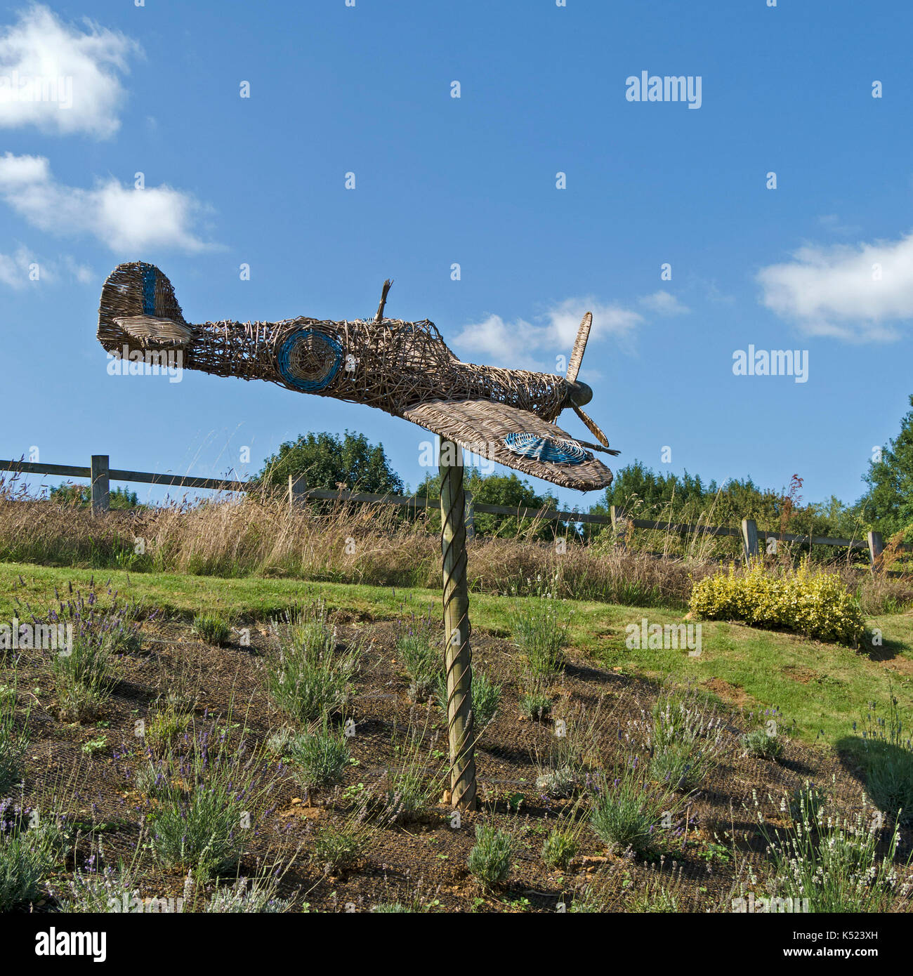 Wicker sculpture of Spitfire WWII fighter aeroplane by John Shone of ...
