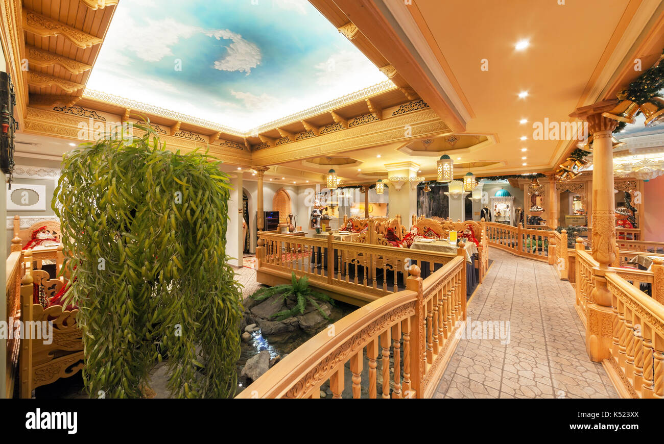 The interior of the deluxe restaurant of Uzbek cuisine - Babay Club in ...