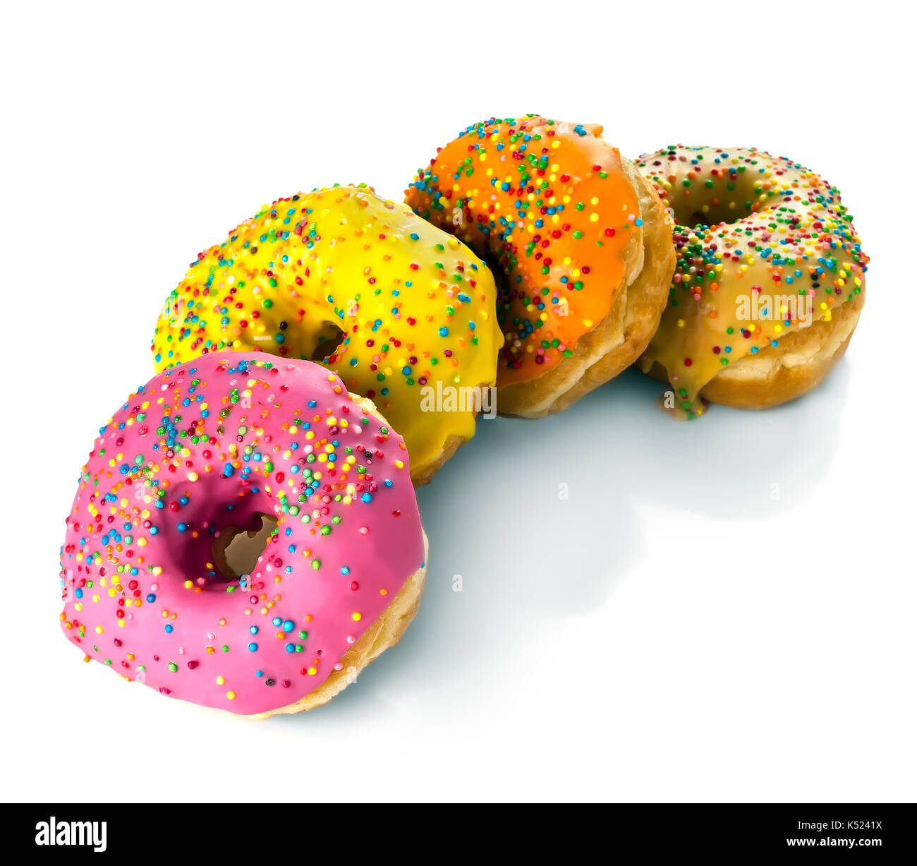 Donut with colorful sprinkles isolated on white background Stock Photo ...