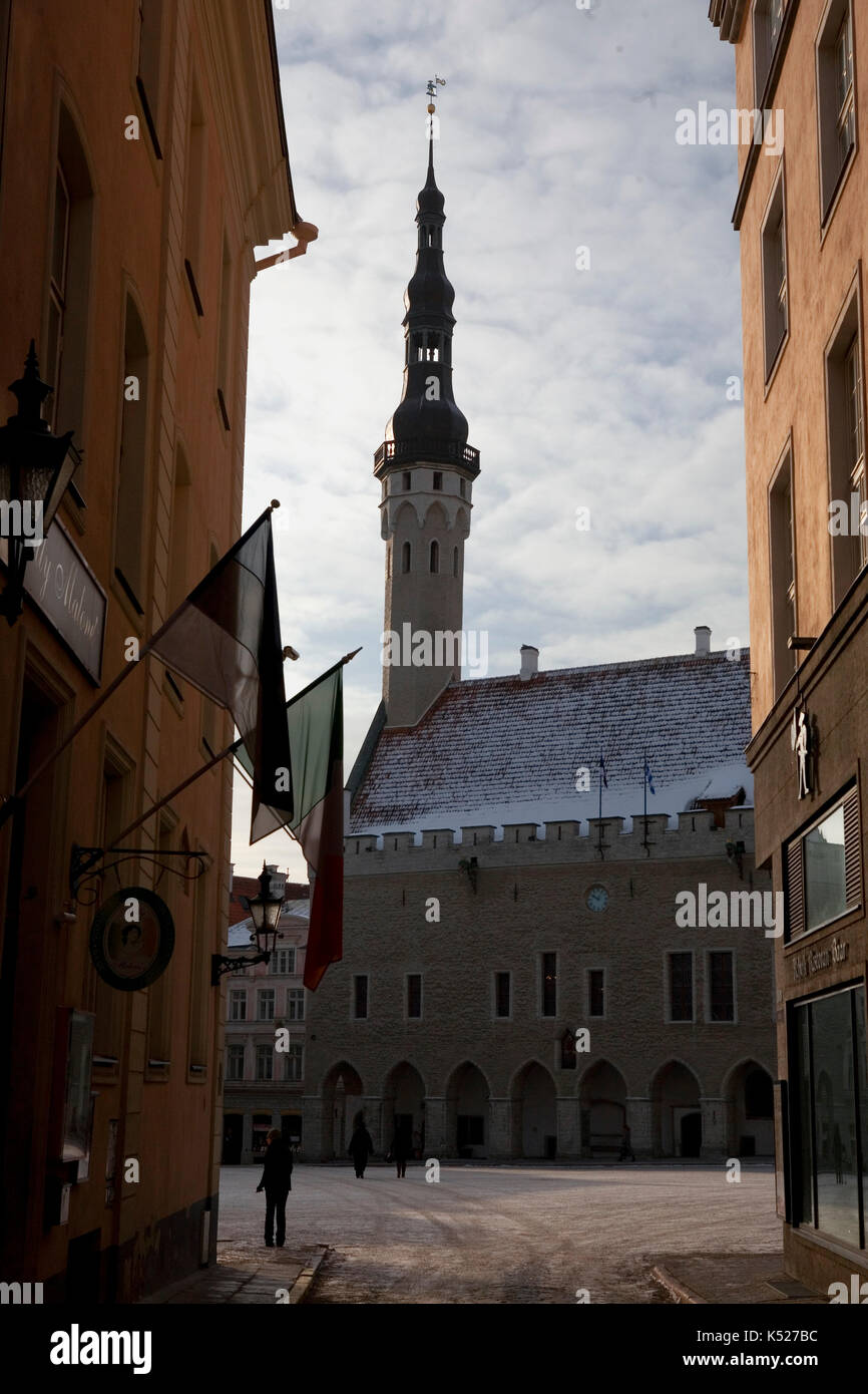 Town Hall and Town Square from Mündi: Raekoda and Raekoja Plats, Old ...