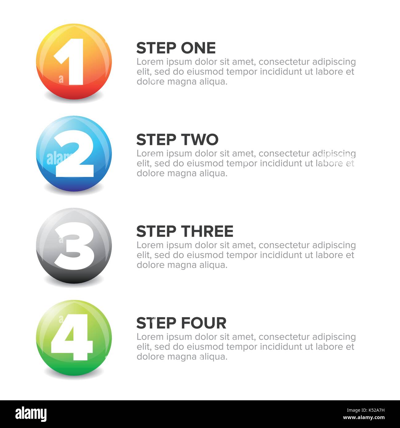 One Two Three Four steps progress bar vector Stock Vector Image & Art ...