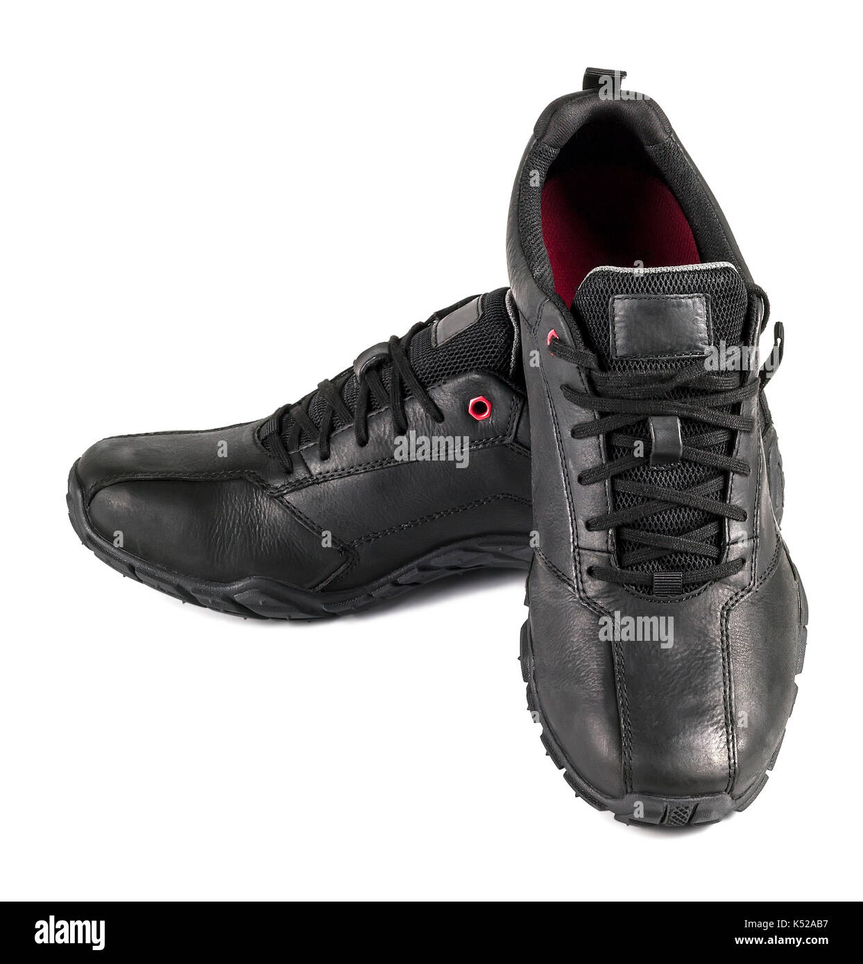 Men's low shoes from leather on a white background Stock Photo - Alamy