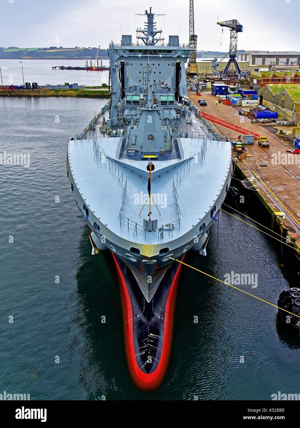 Falmouth Cornwall outer harbour dock area with RFA A136 Tidespring ...