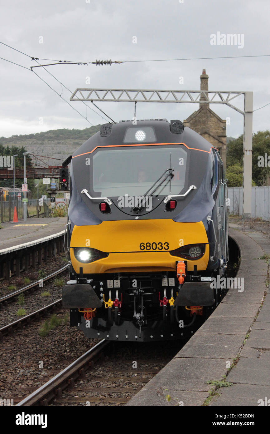New class 68 diesel-electric loco number 68033 is seen arriving at ...