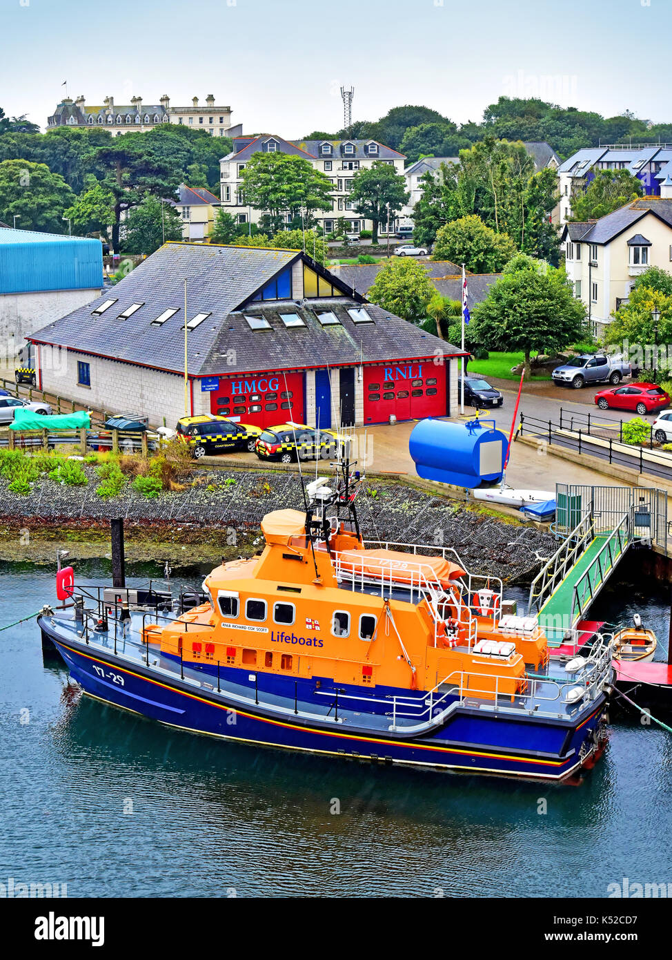 Falmouth Cornwall RNLI lifeboat Richard Cox Scott and HMCG station ...