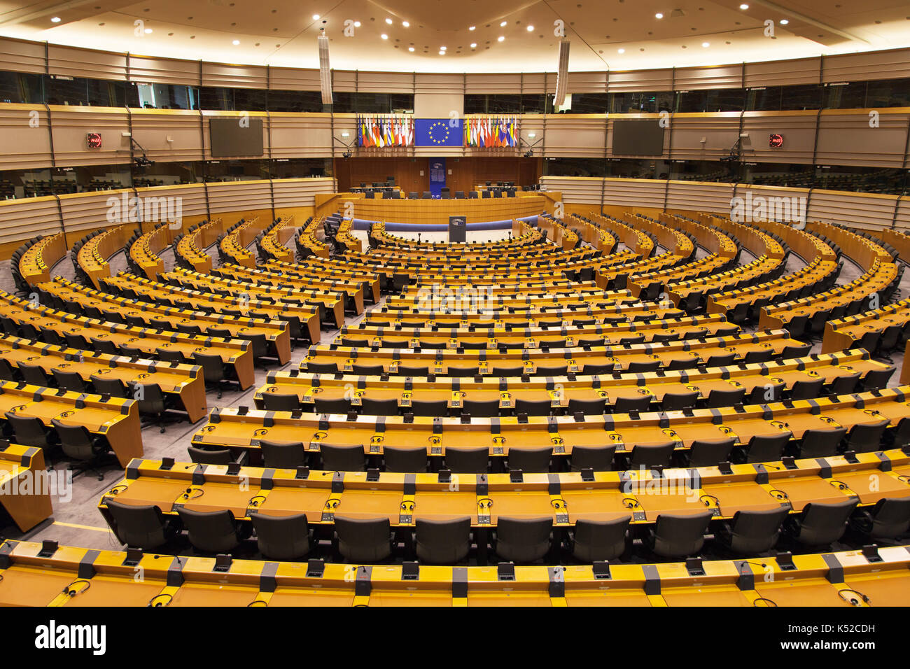 Hemicycle of the European Parliament in Brussels, Belgium Stock Photo ...