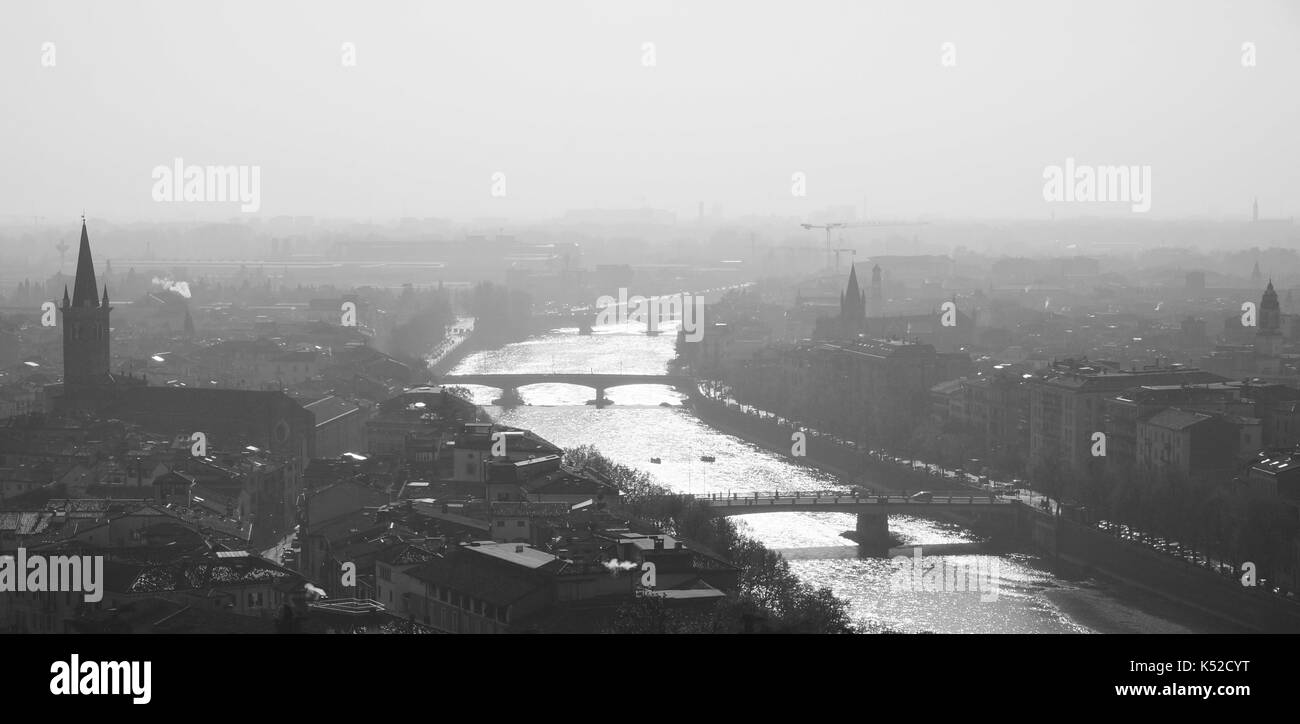 Desaturated landscape depicting Verona in the morning Stock Photo - Alamy