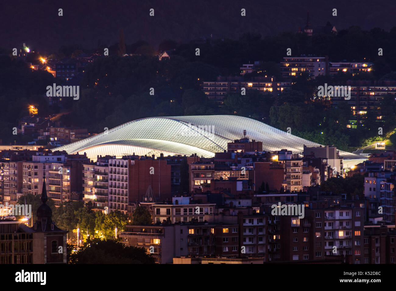 Liege guillemins railway station blue Stock Photo - Alamy