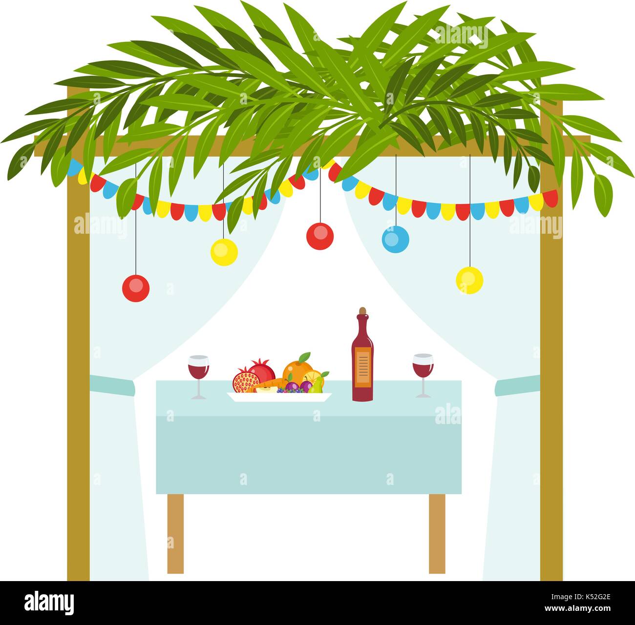 Sukkah for the Sukkot holiday. Jewish tent to celebrate. Isolated on ...