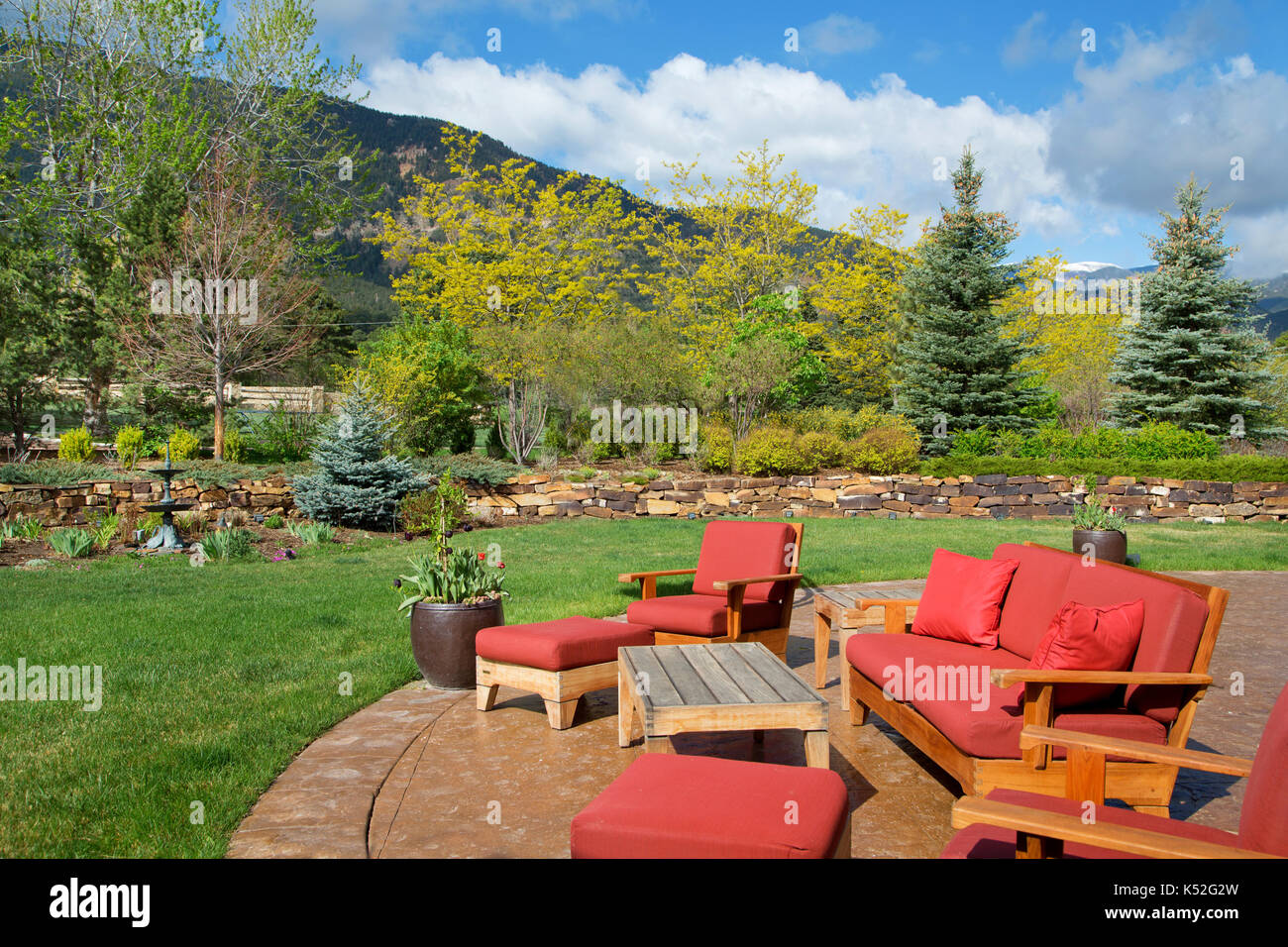 Outdoor Seating Area Stock Photo - Alamy