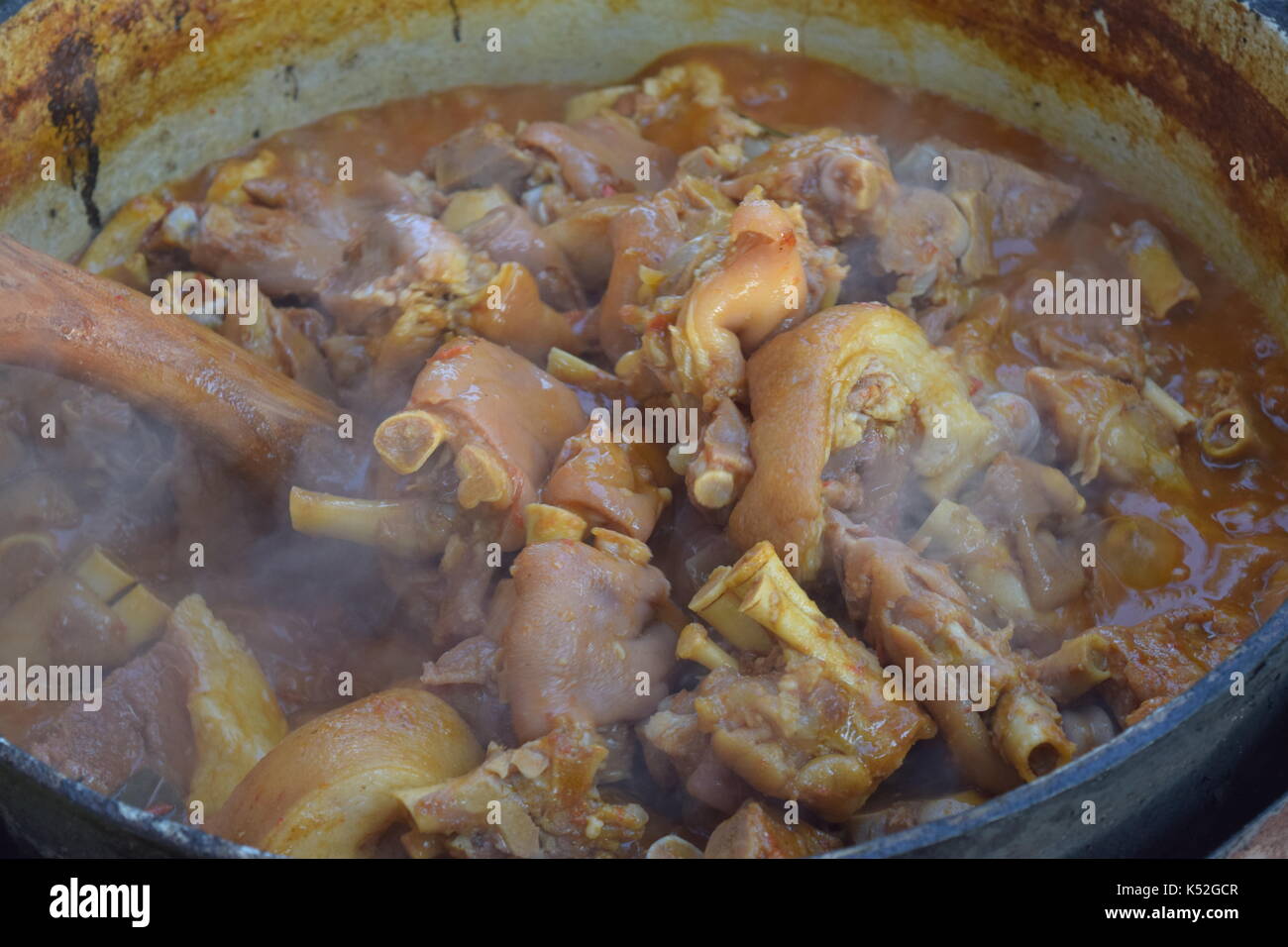 Hot stew cooking in a large pot Stock Photo - Alamy