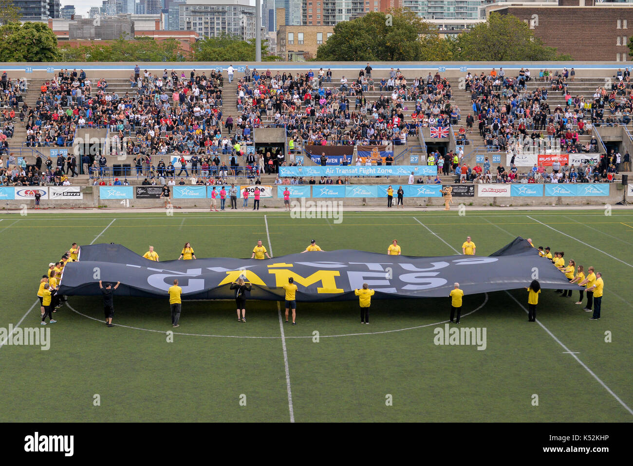 September 02, 2017. Toronto, Canada - Invictus games flag on the field ...