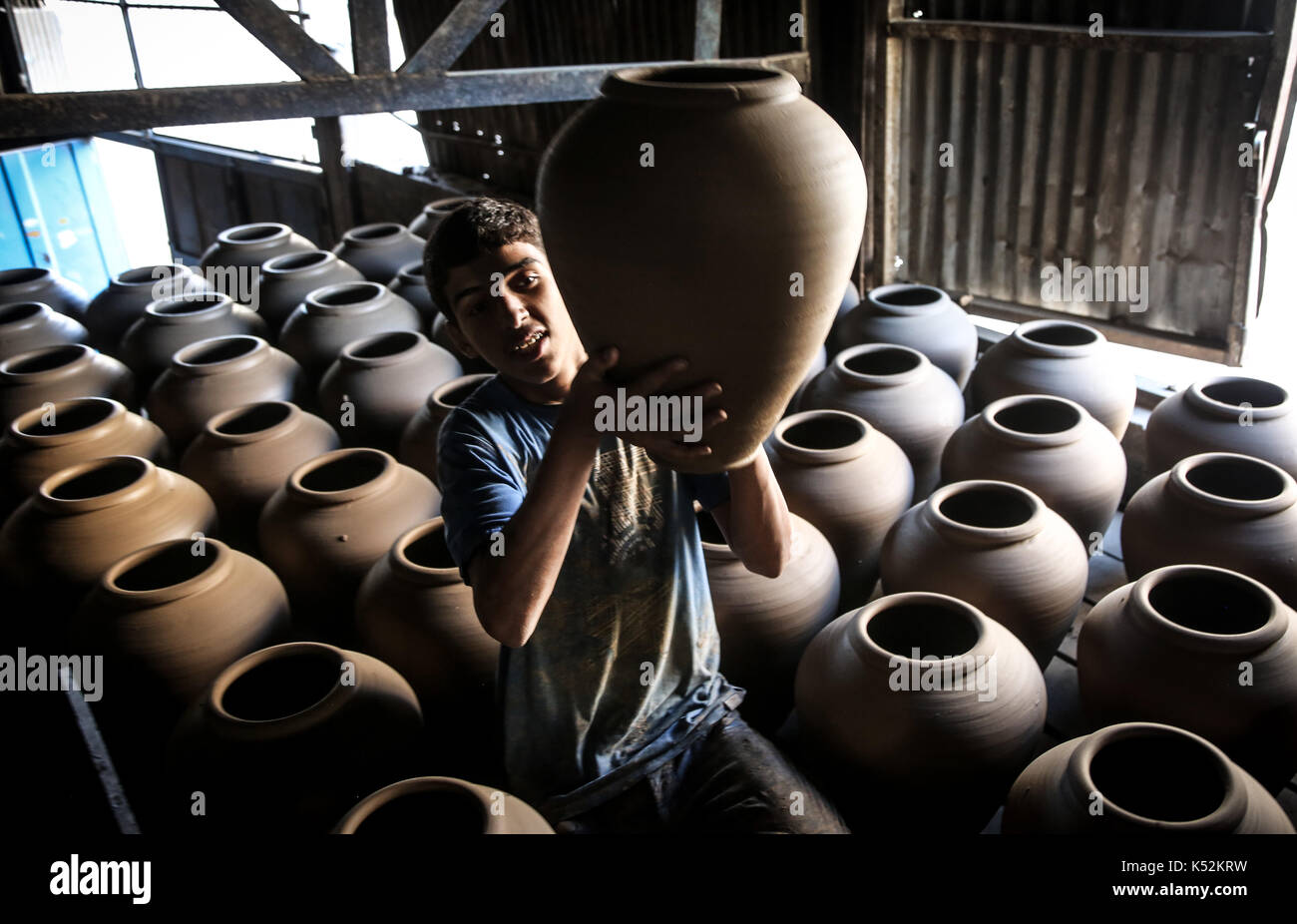 Gaza. 07th Sep, 2017. The oldest pottery work shop. Pottery is an ...