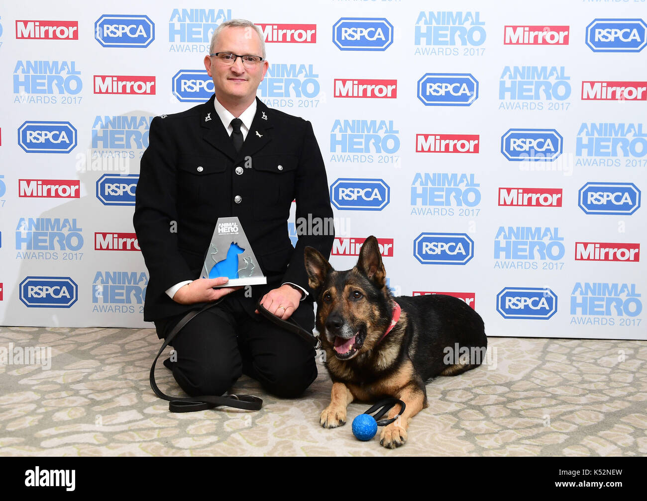PD Finn, winner of the Hero Animal of the Year award with PC Dave ...