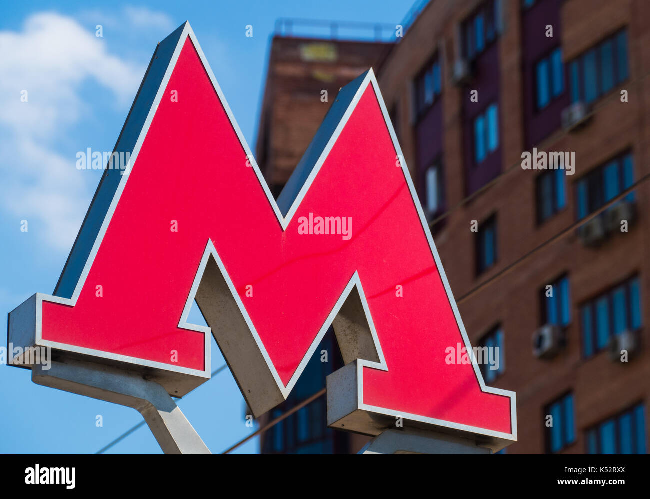 Letter M-symbol of underground transport-metro Stock Photo - Alamy