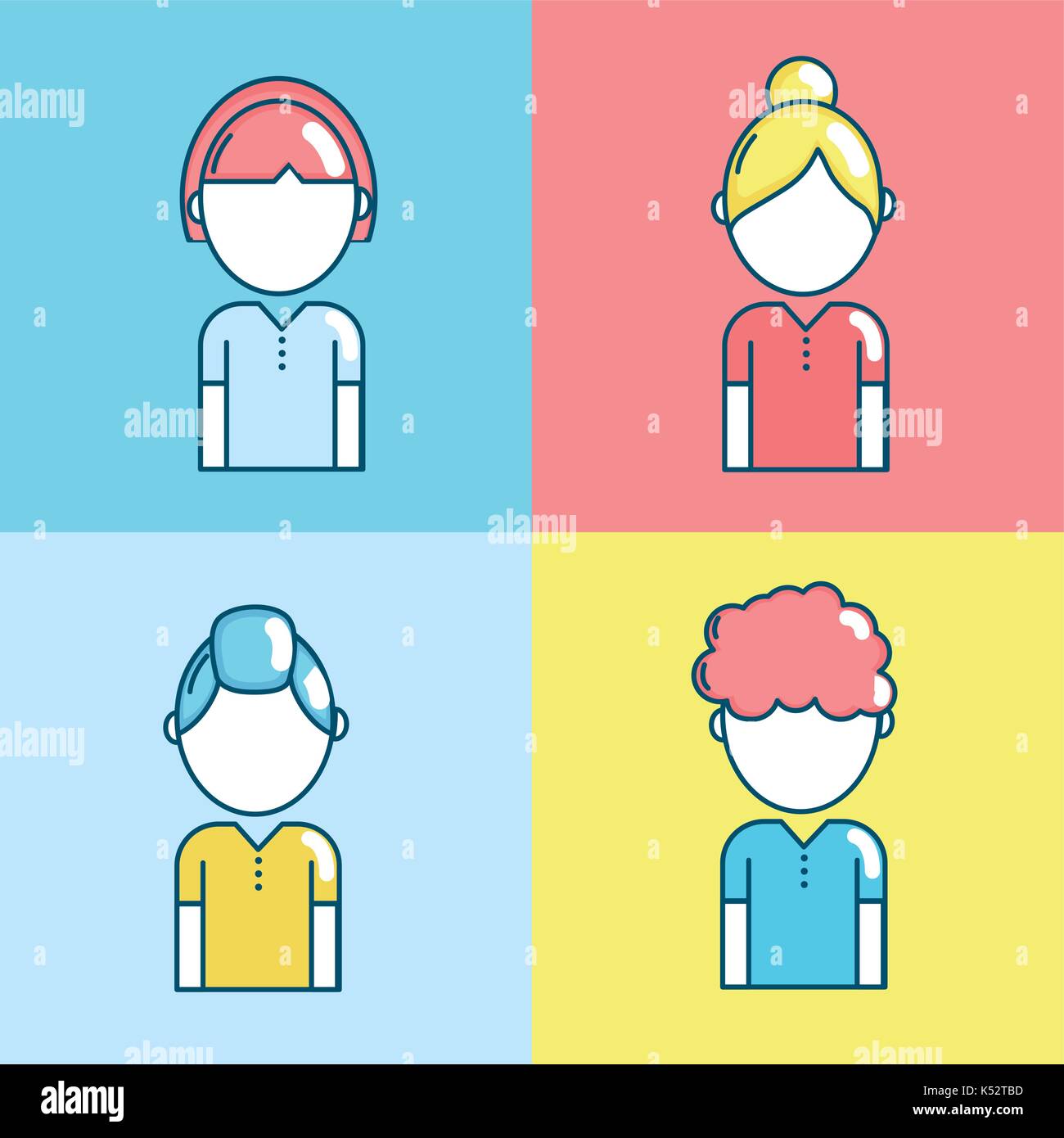 set people with clothes and hairstyle design Stock Vector Image & Art ...