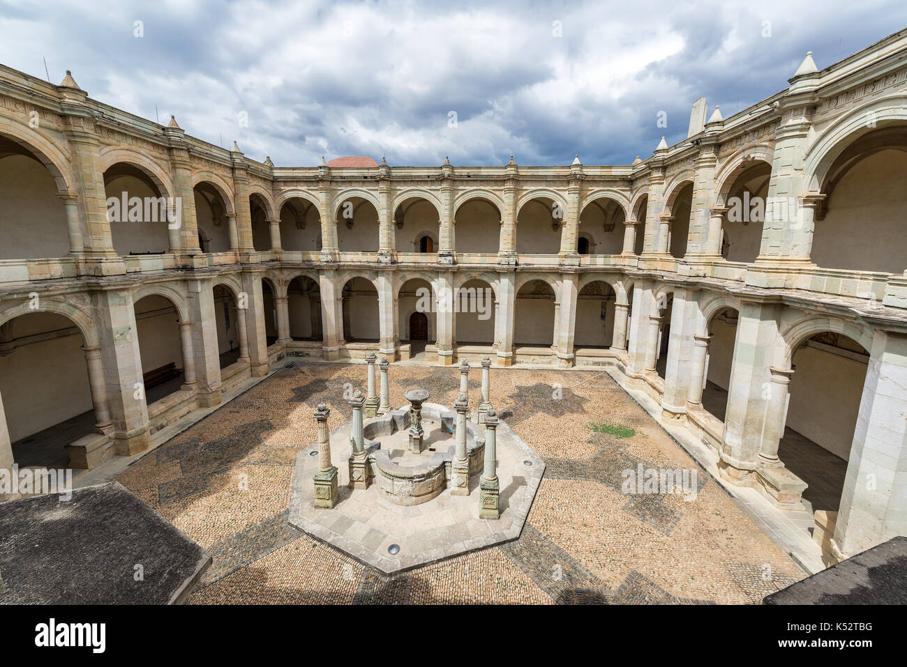 Colonial fountain and arched architecture in Oaxaca, Mexico Stock Photo ...