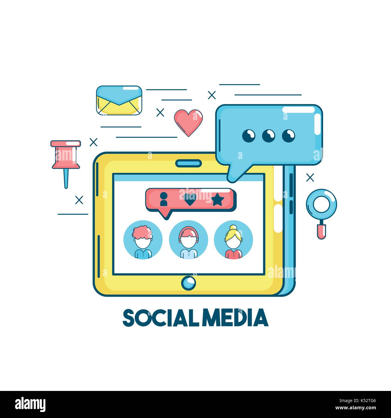 social media connection in the digital network Stock Vector Image & Art ...