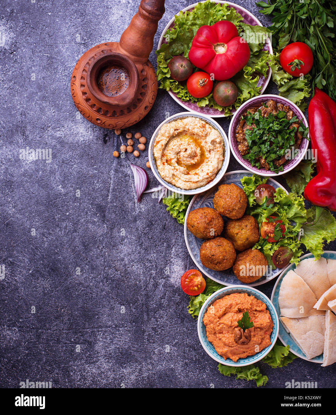 Selection of Middle eastern or Arabic dishes Stock Photo - Alamy