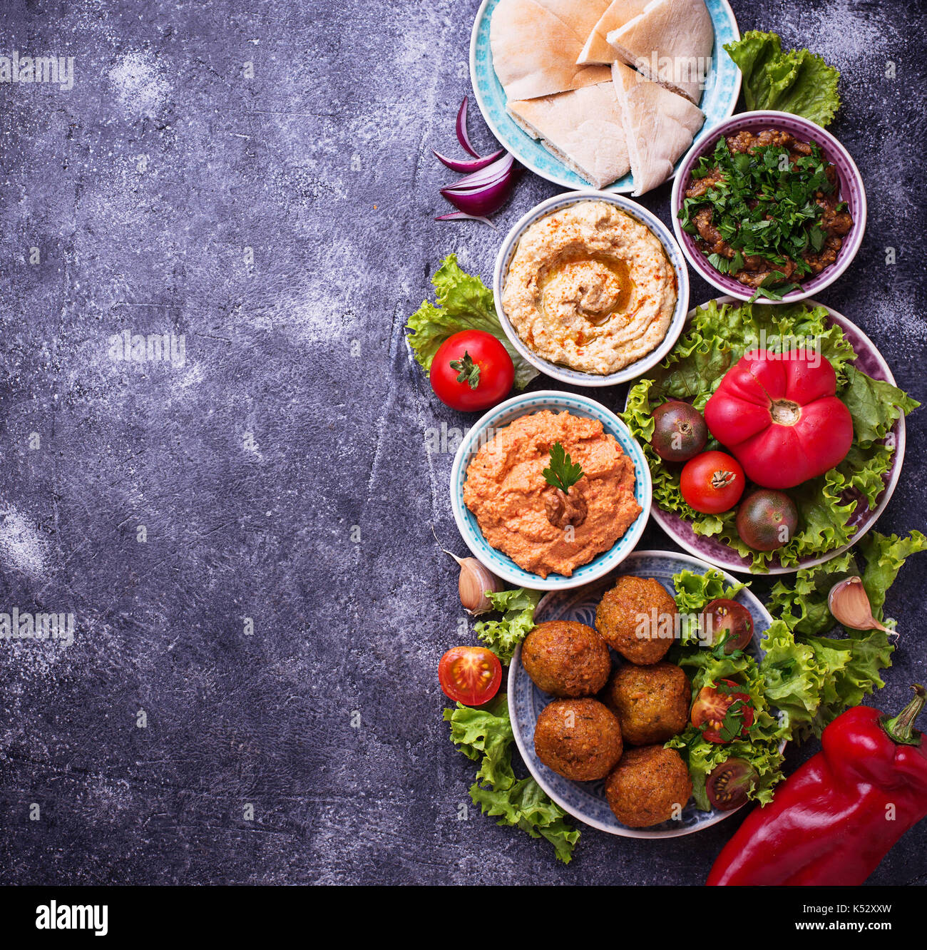 Selection of Middle eastern or Arabic dishes Stock Photo - Alamy