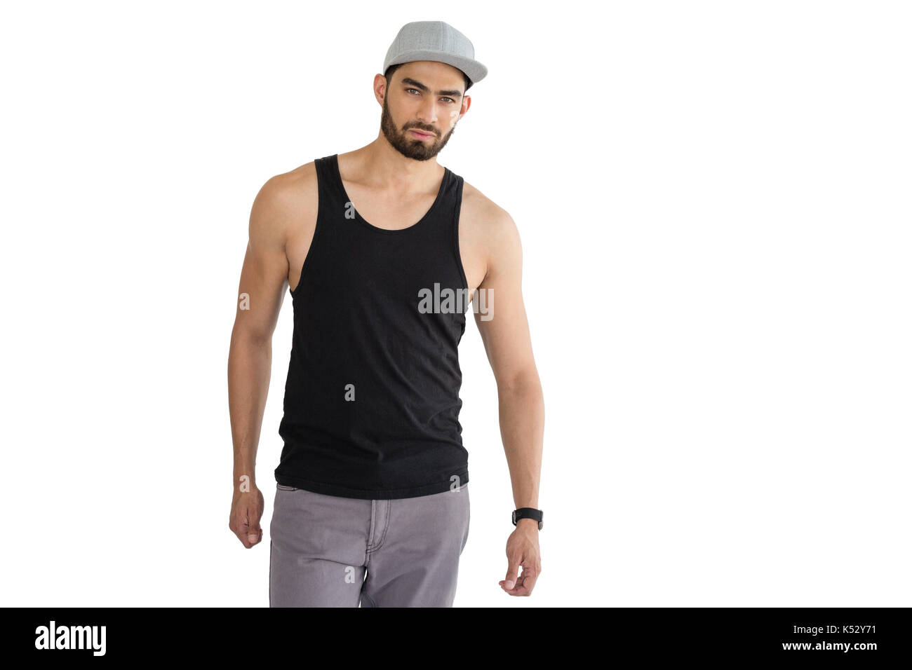 Portrait of handsome man posing against white background Stock Photo ...