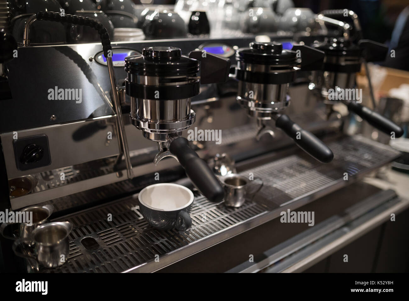 Close-up of coffee machine in cafe Stock Photo - Alamy