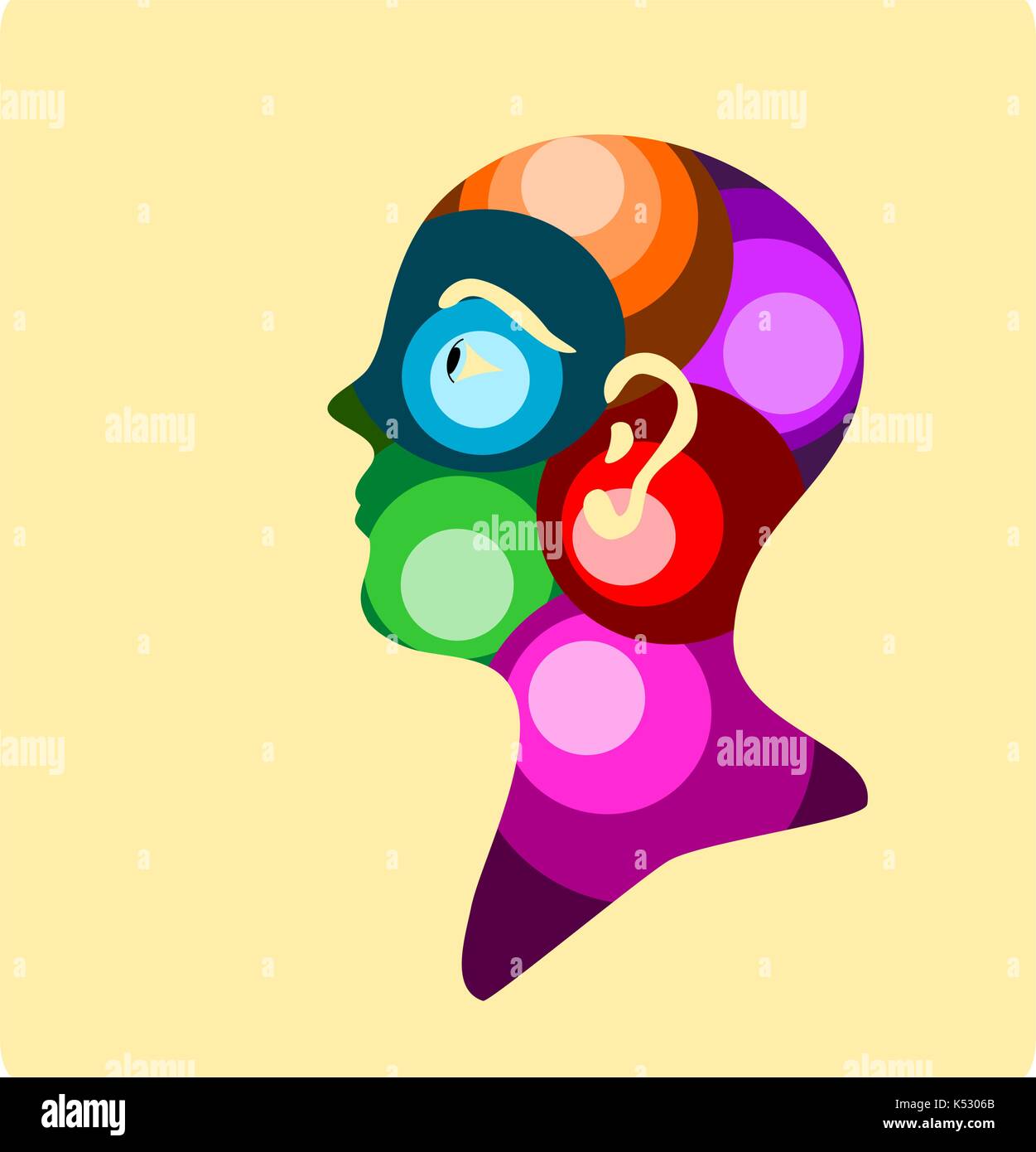Head profile paper cut Stock Vector Images - Alamy