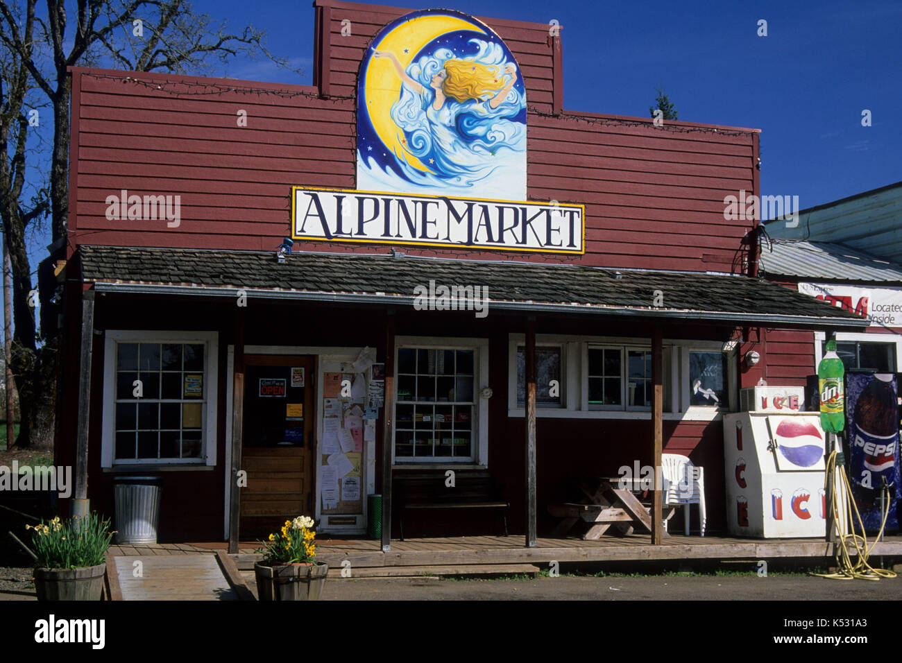Alpine Market, Alpine, Oregon Stock Photo - Alamy