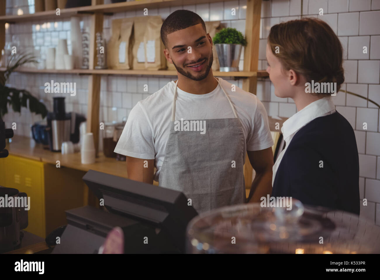 Owner talking hi-res stock photography and images - Alamy