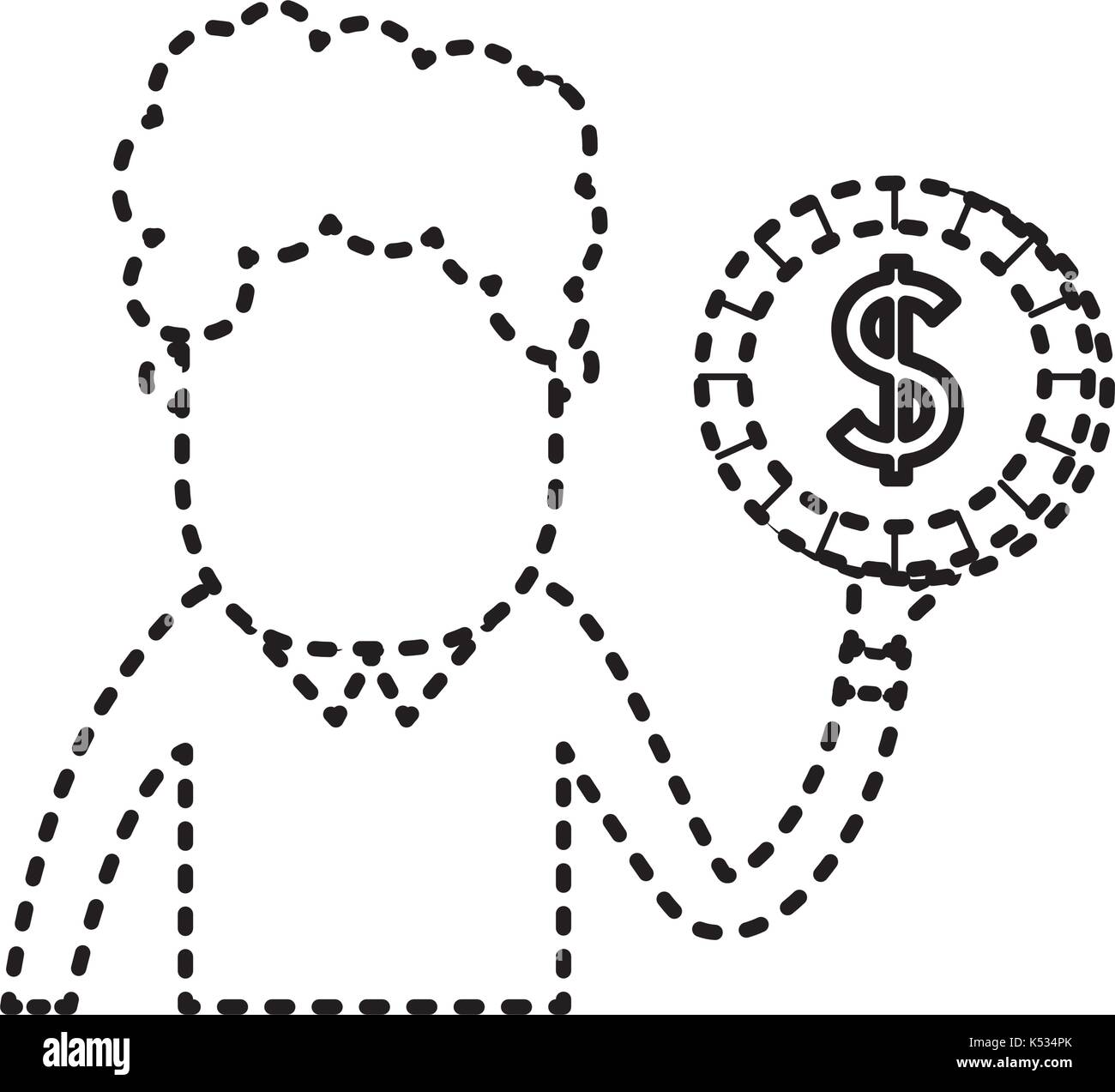 Coins in the shape of money Stock Vector Images - Alamy