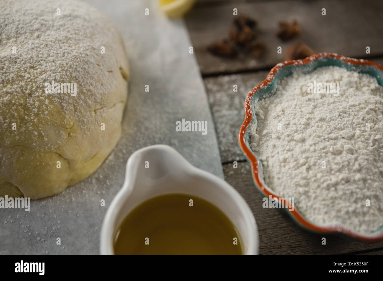 Dough flour oil hi-res stock photography and images - Alamy