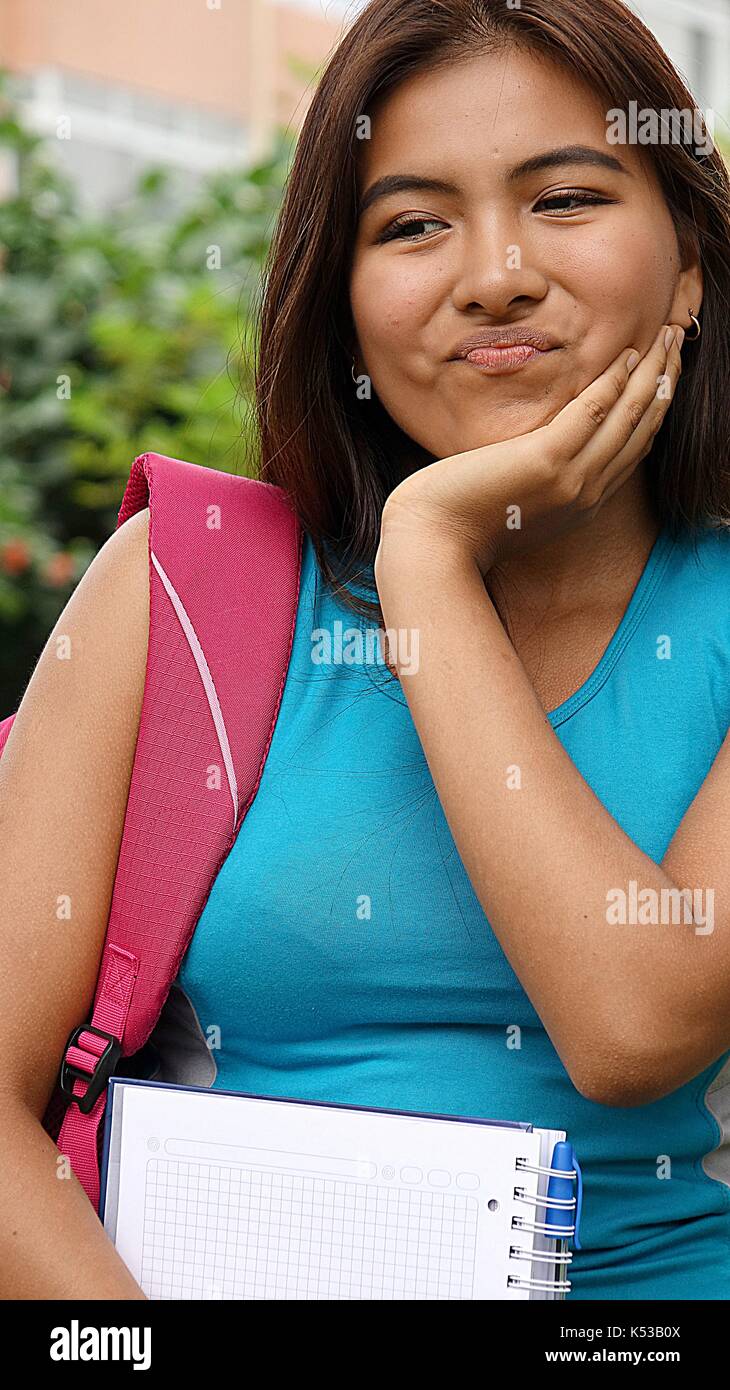 Pretty Teenage Student Confused Stock Photo - Alamy
