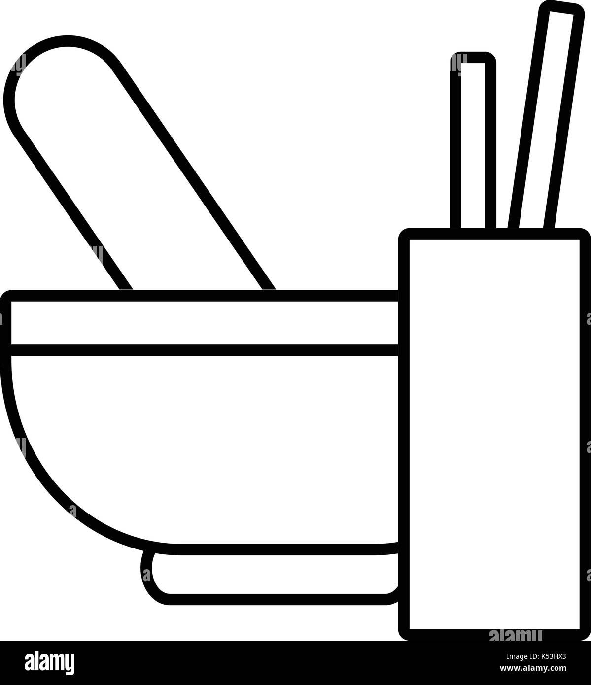 Mortar with pestle icon , outline style Stock Vector Image & Art - Alamy