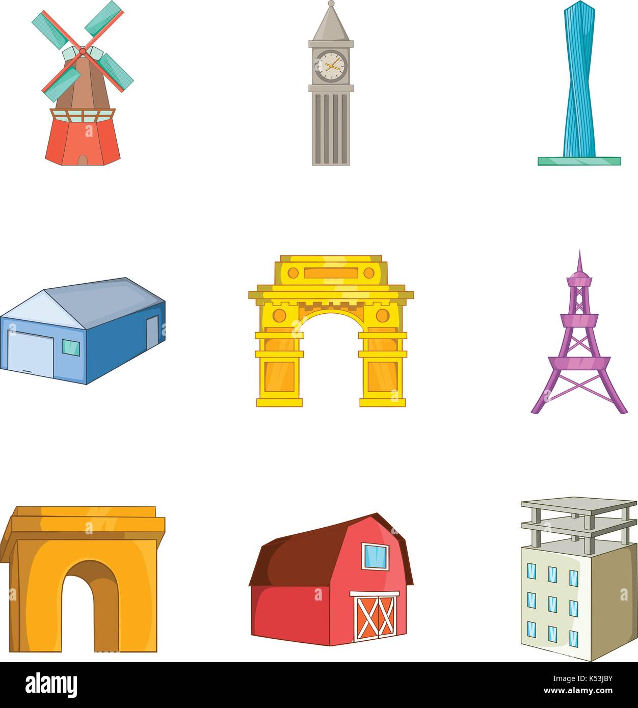 High construction icons set, cartoon style Stock Vector Image & Art - Alamy