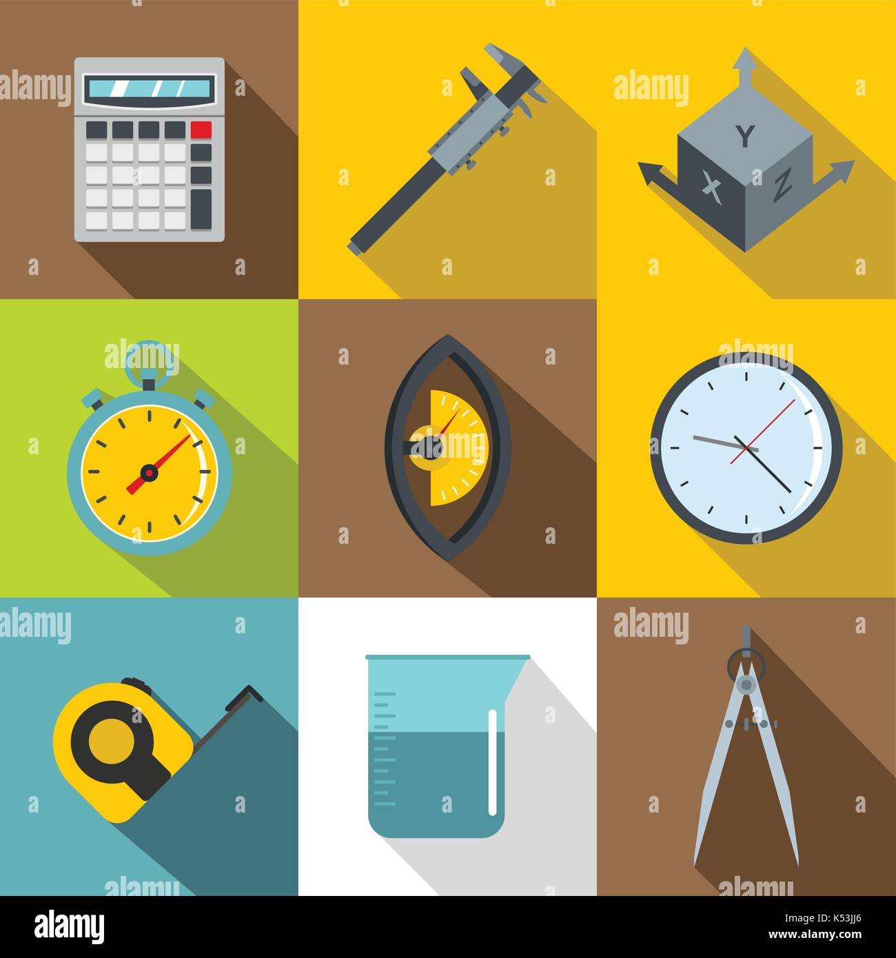 Measure tools icon set, flat style Stock Vector Image & Art - Alamy