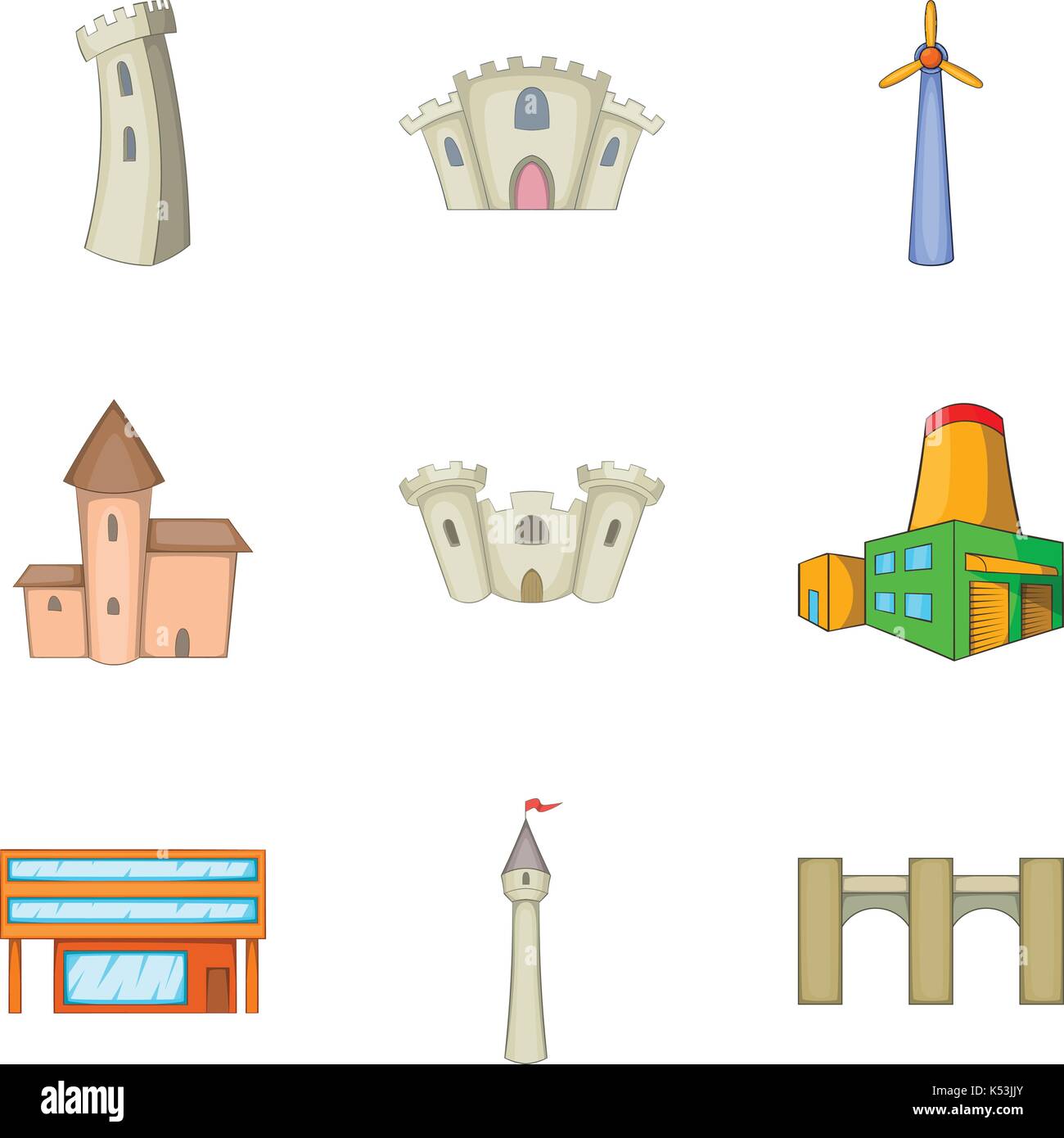Belfry icons set, cartoon style Stock Vector Image & Art - Alamy