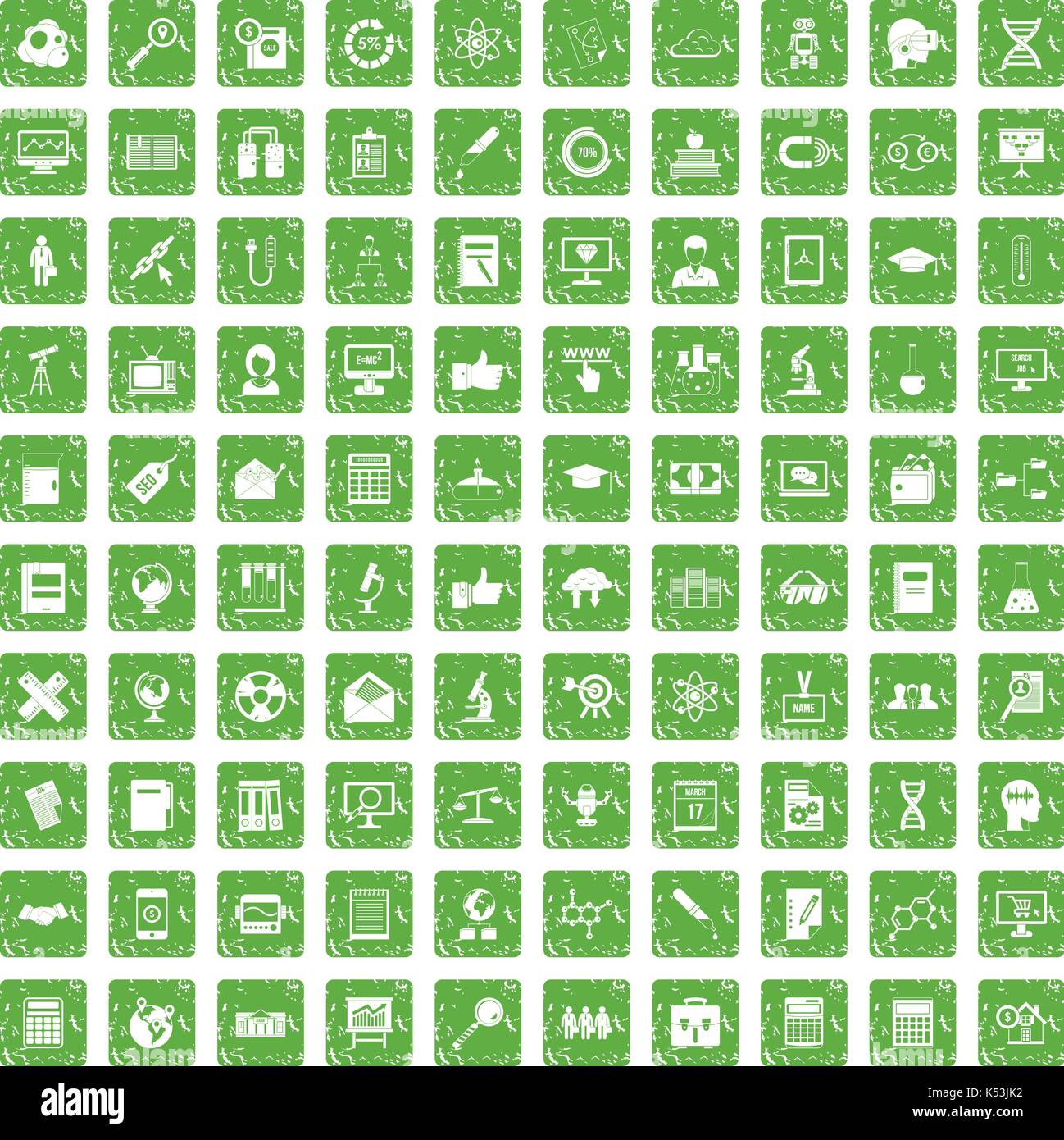 100 analytics icons set grunge green Stock Vector Image & Art - Alamy