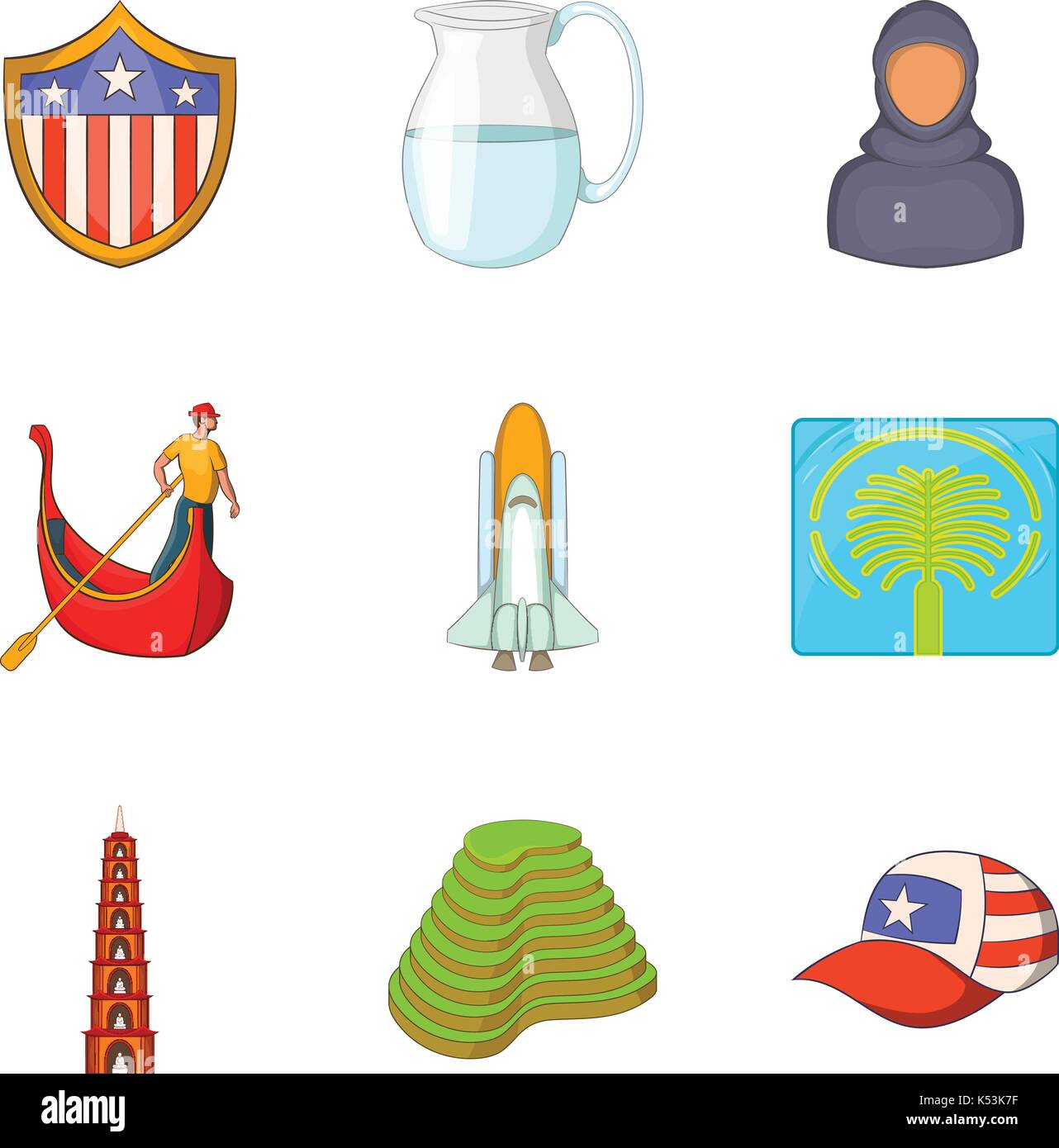 America icons set, cartoon style Stock Vector Image & Art - Alamy
