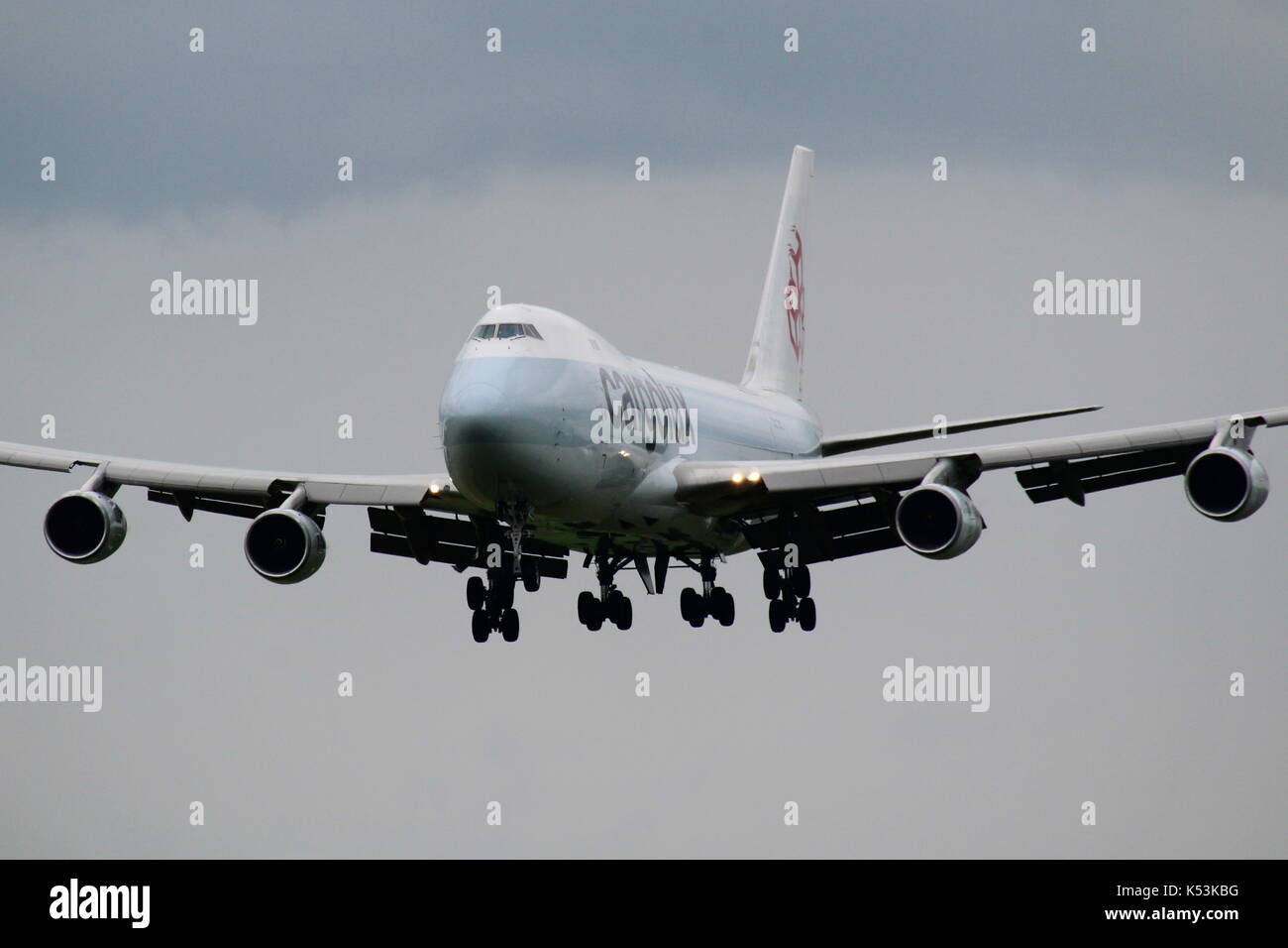 LX-FCL, a Boeing 747-467F (still retaining its Cathay Pacific colours ...