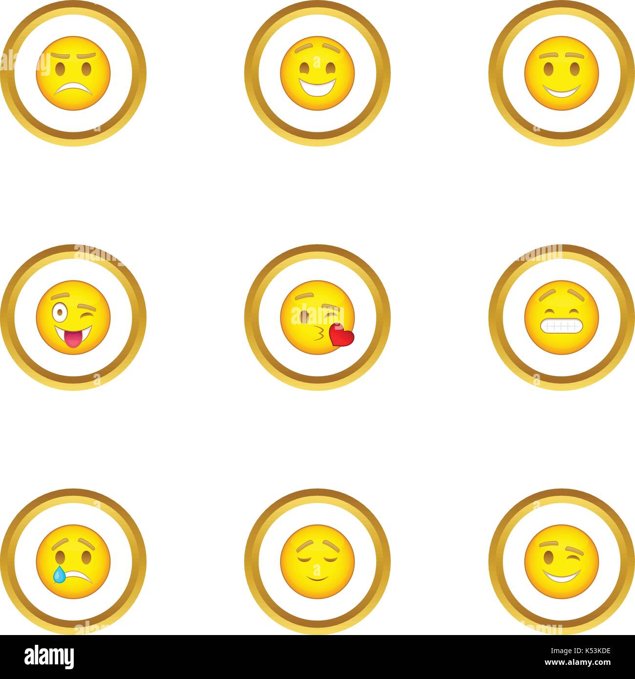 Face with different emotions icons set Stock Vector Image & Art - Alamy