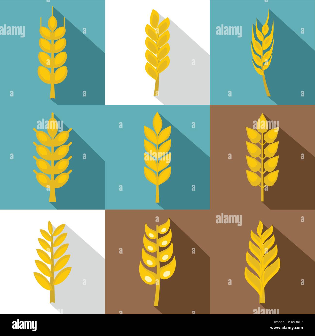Grains icon set, flat style Stock Vector Image & Art - Alamy