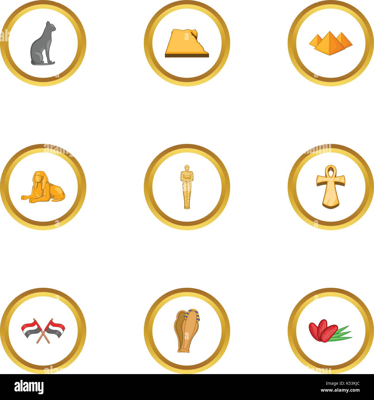 Cairo icons set, cartoon style Stock Vector Image & Art - Alamy