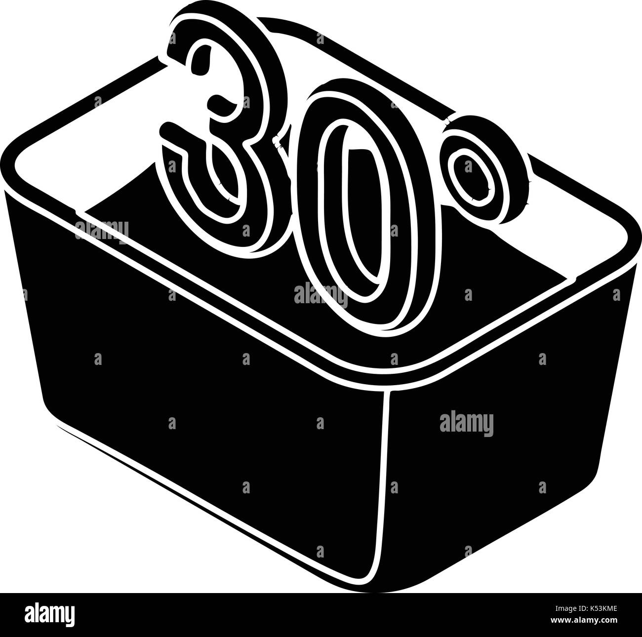 Hand wash 30 degrees celsius icon, simple style Stock Vector Image ...