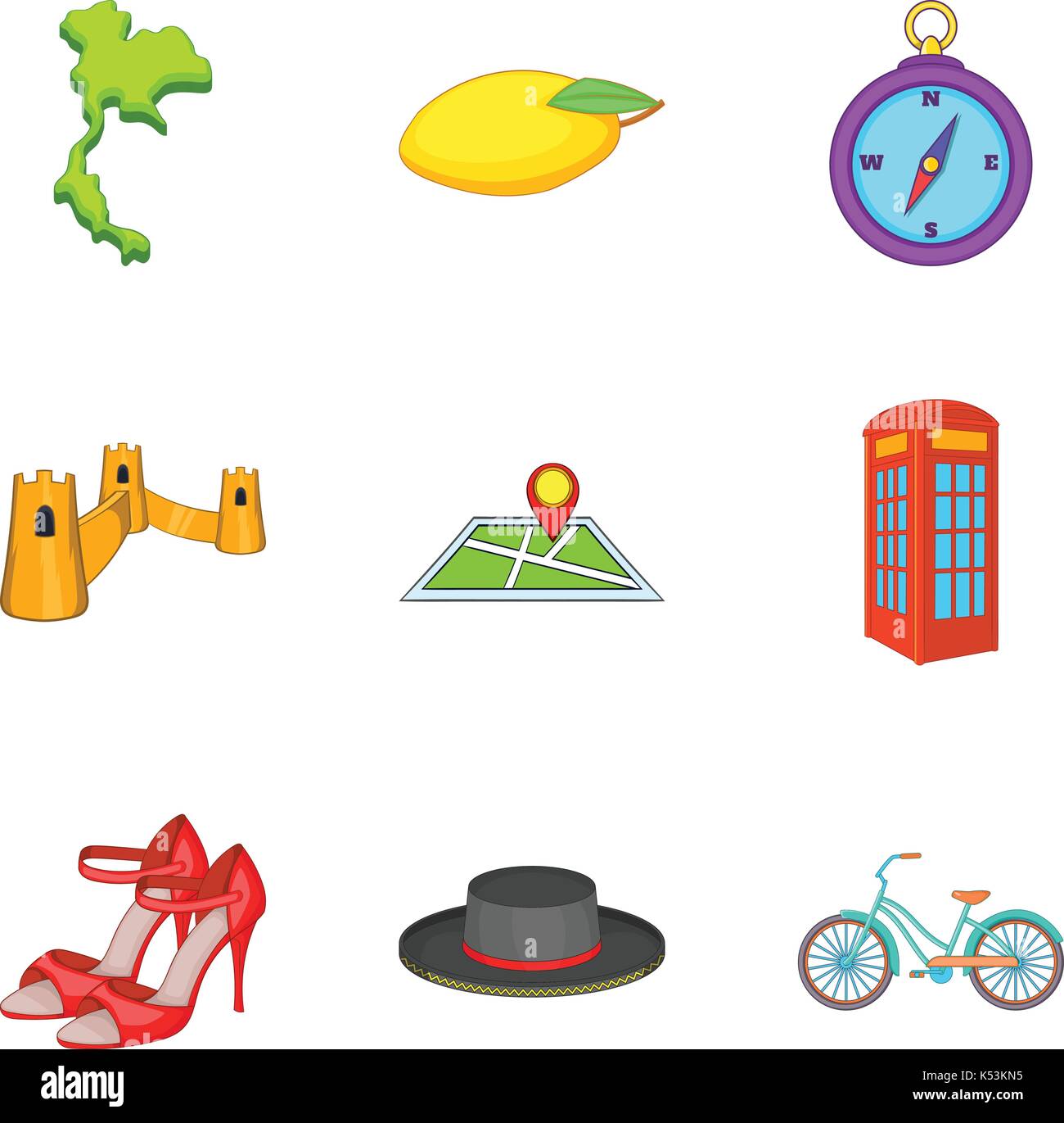 Thing from England icons set, cartoon style Stock Vector Image & Art ...